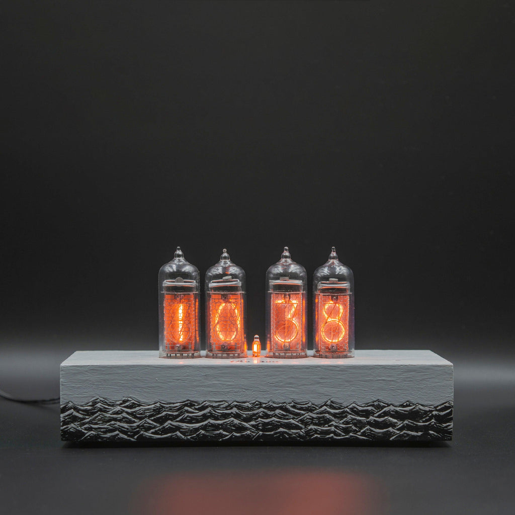 Hand-painted Nixie Tube Clock with Replaceable IN-14 Nixie Tubes, Moti